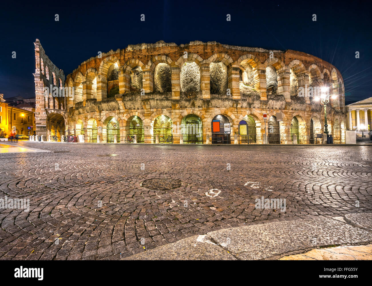 Verona, Italy. Night pcture of the famous Arena Stock Photo - Alamy