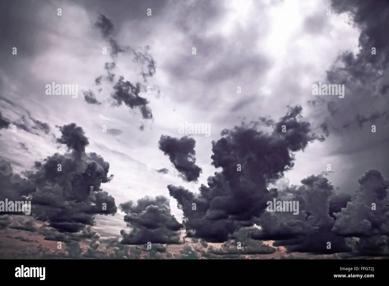 Dark ominous clouds. Dramatic sky background Stock Photo - Alamy