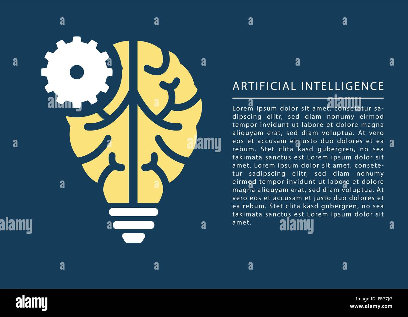 Machine learning and artificial intelligence concept with brain and ...