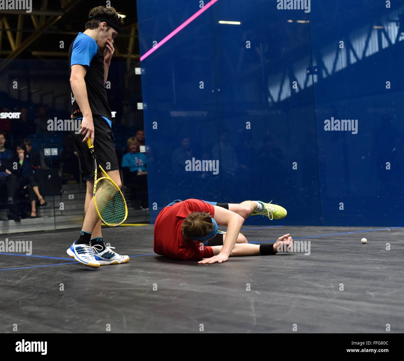 Manchester, UK, 13th Feb, 2016. 5th seed Chris Simpson (Yorkshire ...