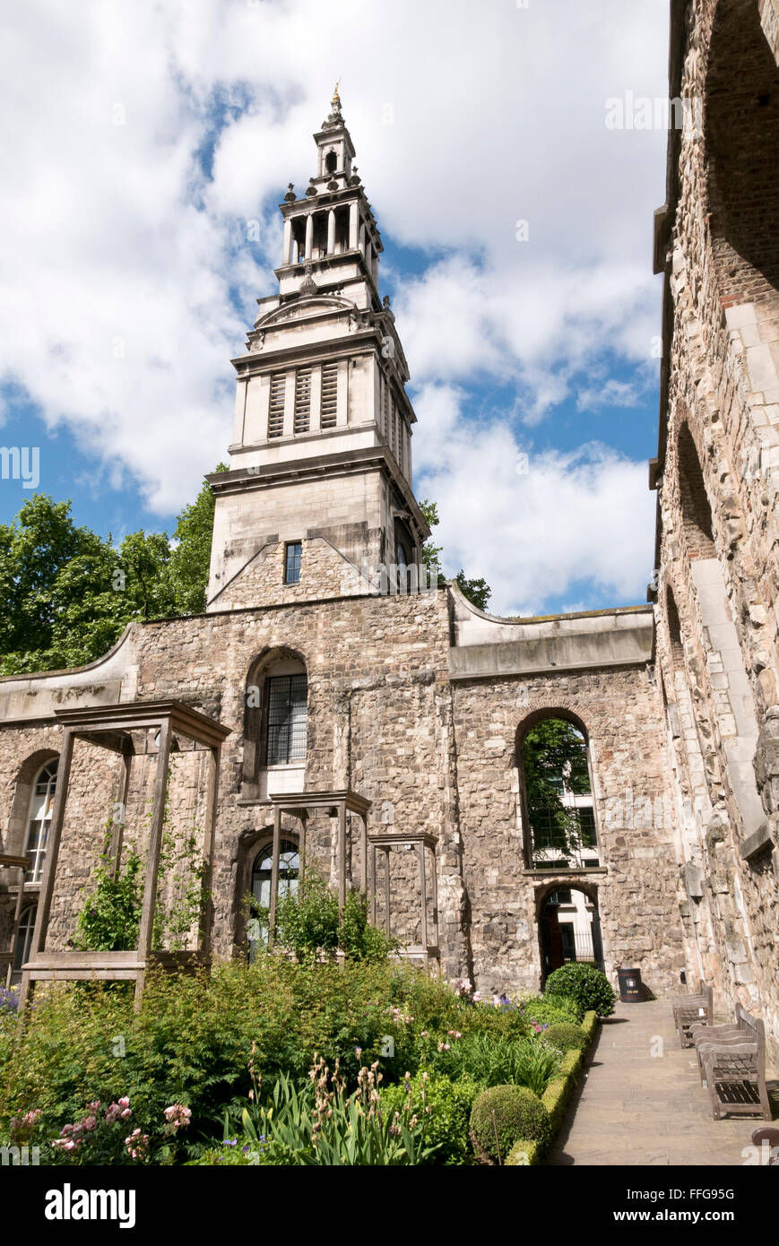The remains of the old Christ Church Greyfriars in London, United ...