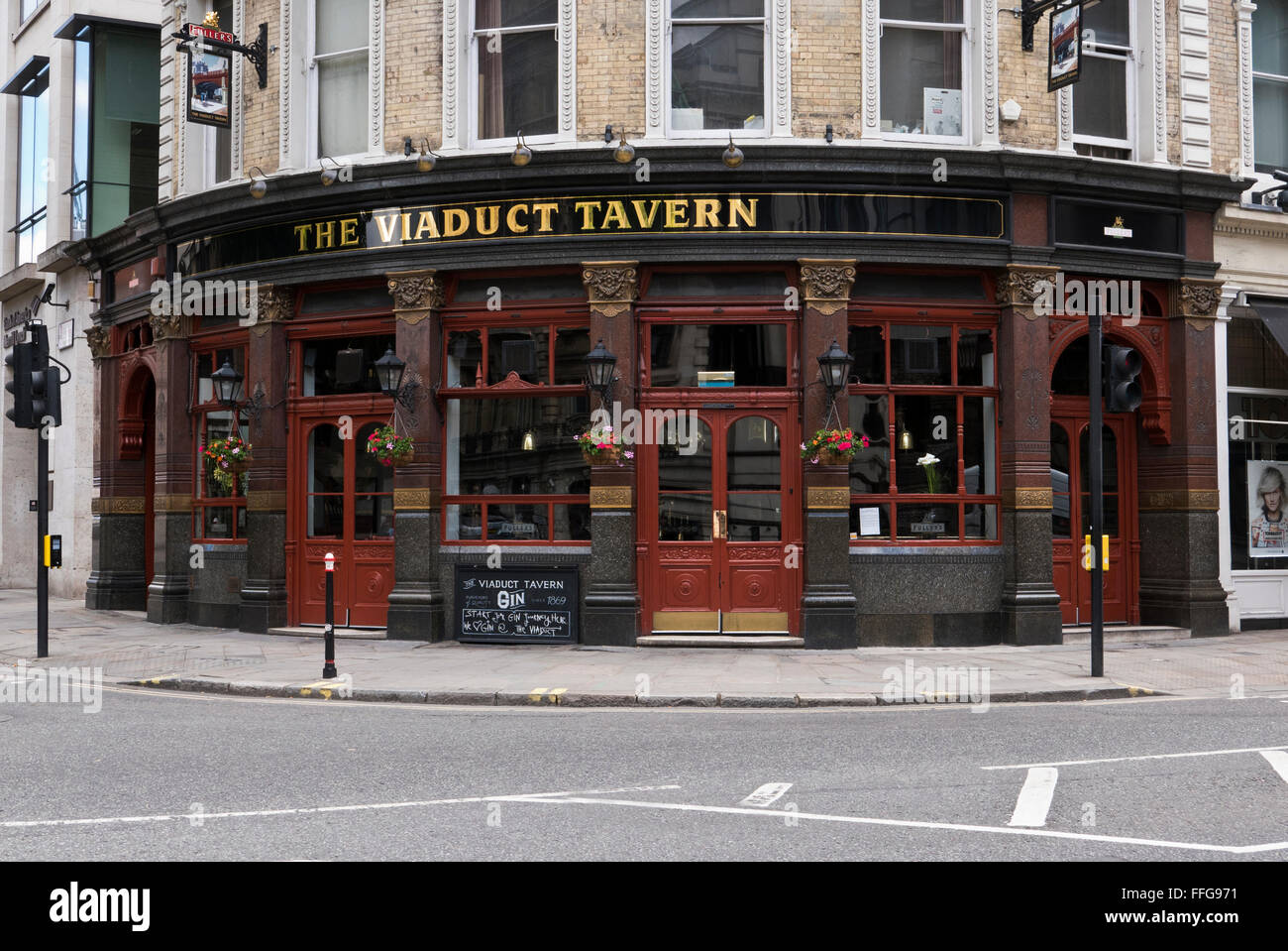 The Viaduct Tavern, a famous traditional British pub in London, United ...