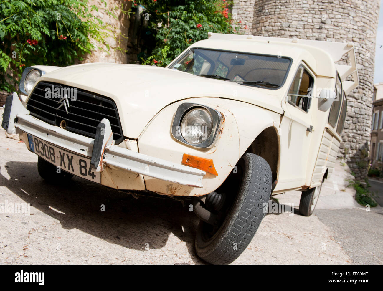 Citroen 2CV in a small town in Provence France Europe Stock Photo - Alamy