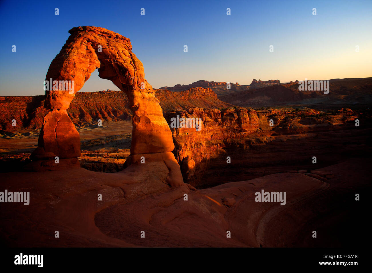 Delicate Arch Sunset Arches National Park Stock Photo - Alamy