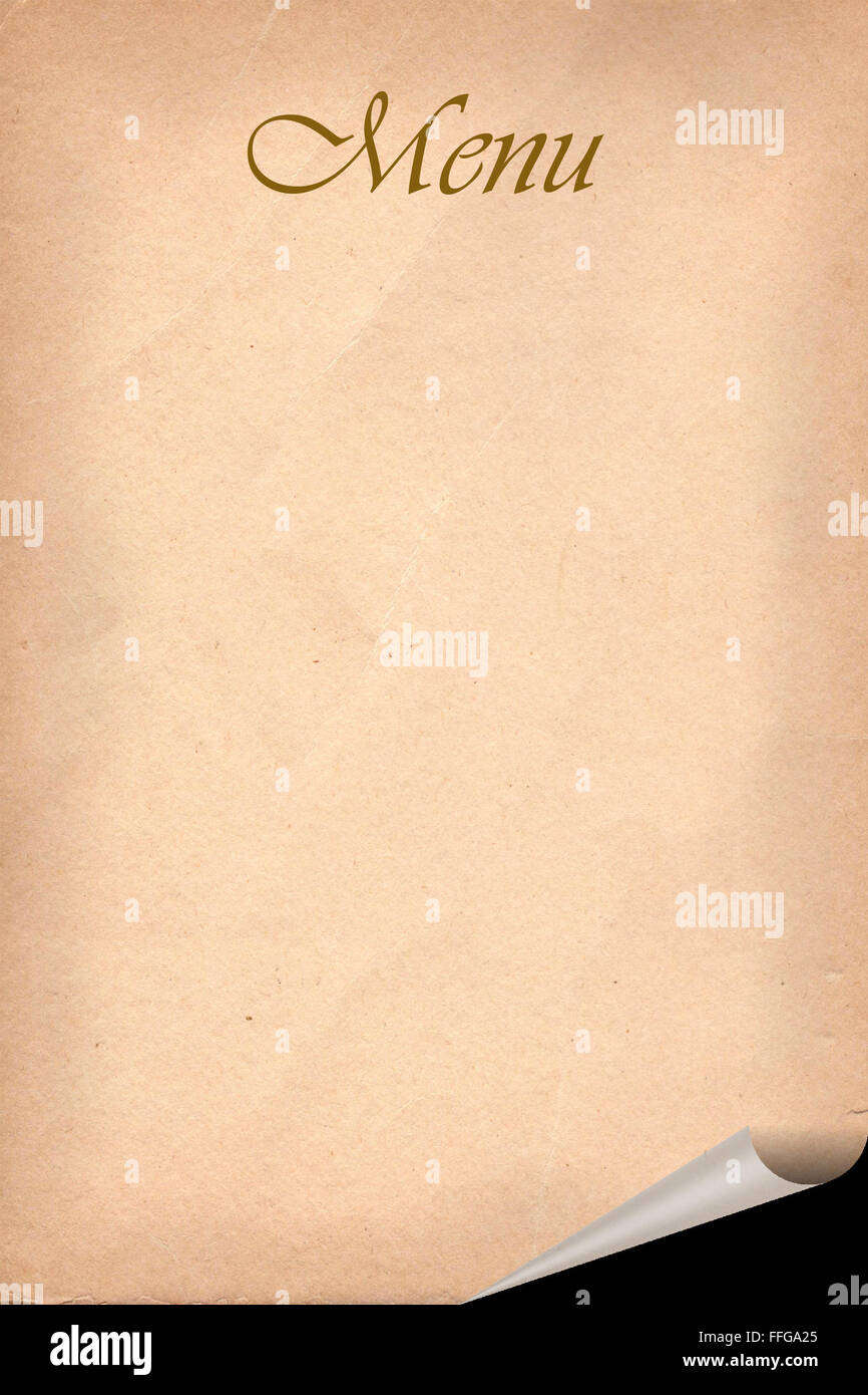 Old menu paper Stock Photo - Alamy