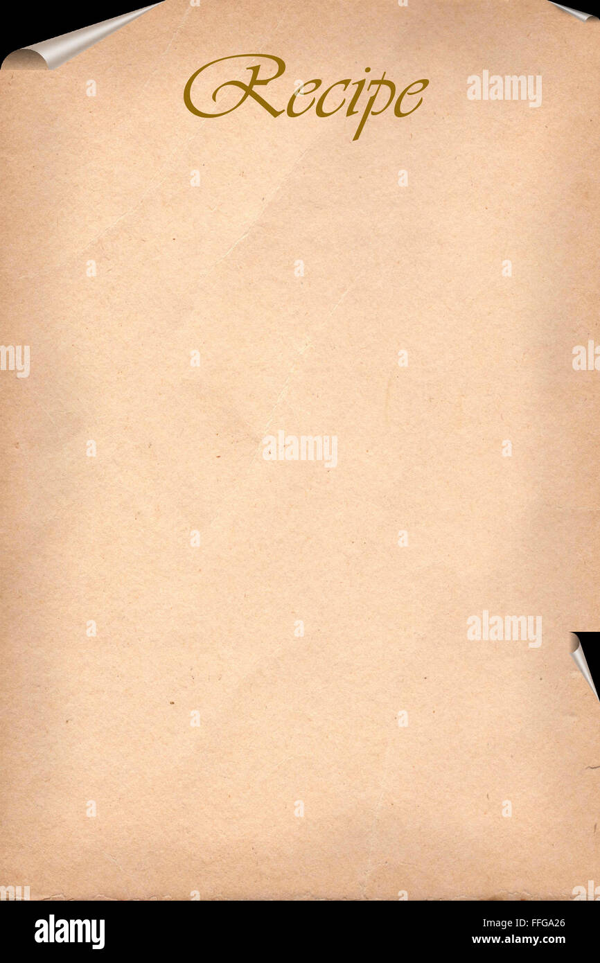 Old recipe paper Stock Photo - Alamy