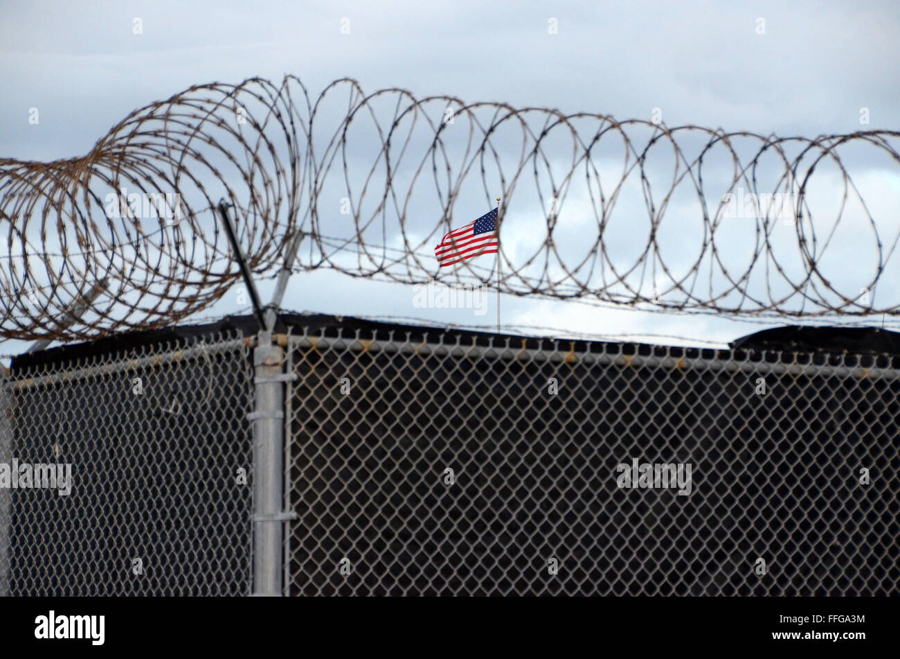 camp justice guantanamo bay cuba gtmo american flag flying through ...
