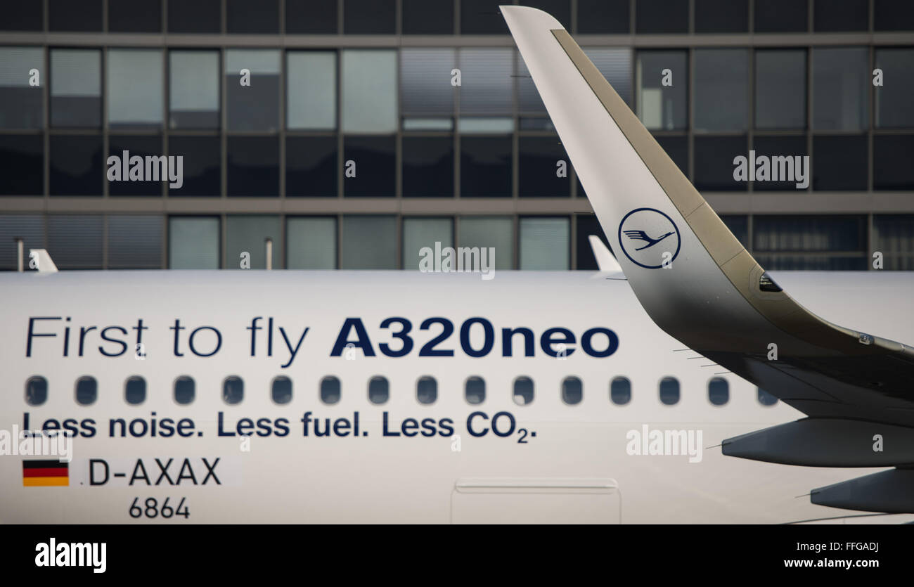 Hamburg, Germany. 12th Feb, 2016. An Airbus A320neo pictured on the ...