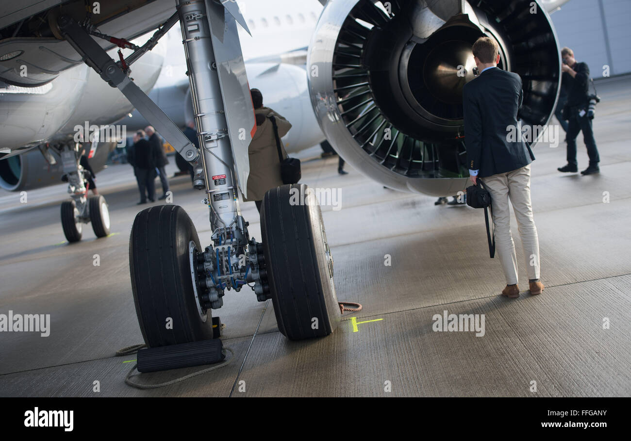 Hamburg, Germany. 12th Feb, 2016. An Airbus A320neo pictured on the ...