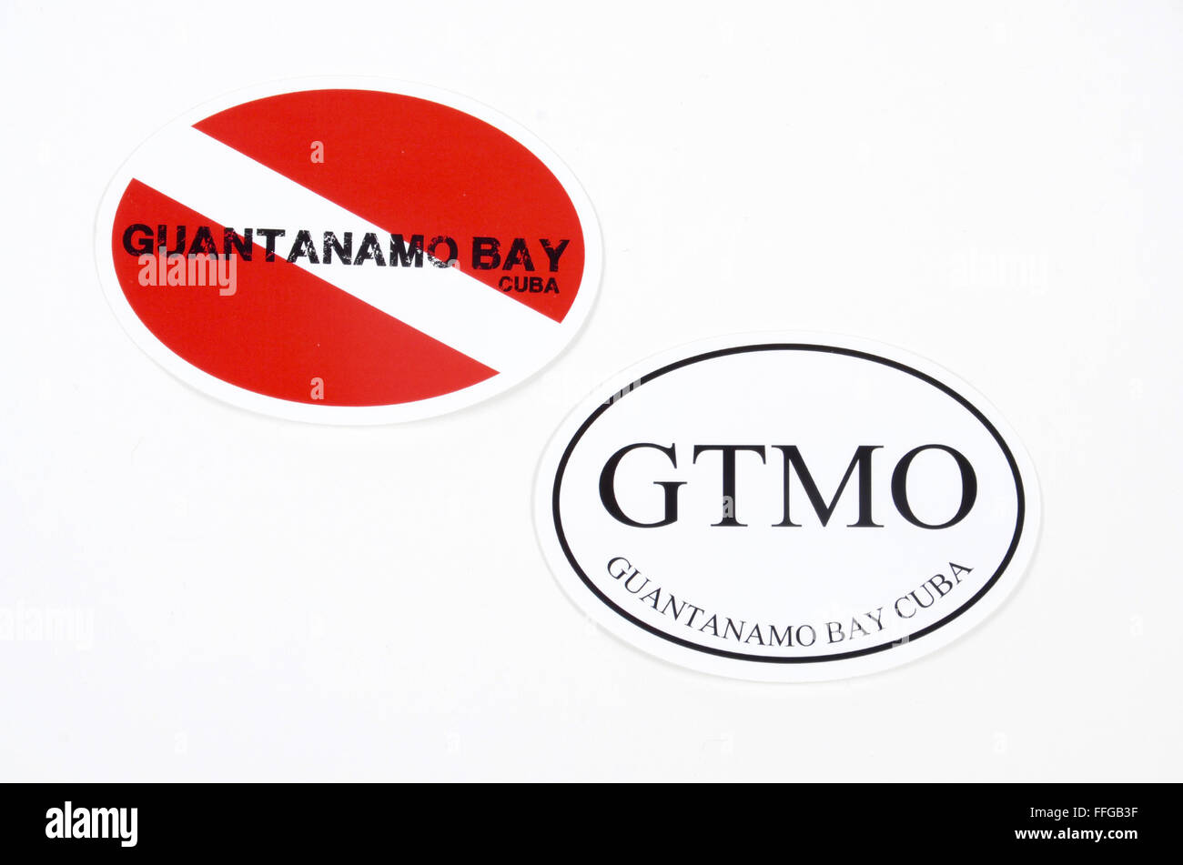 GTMO Souvenirs Guantanamo bay Cuba bumper stickers Stock Photo - Alamy