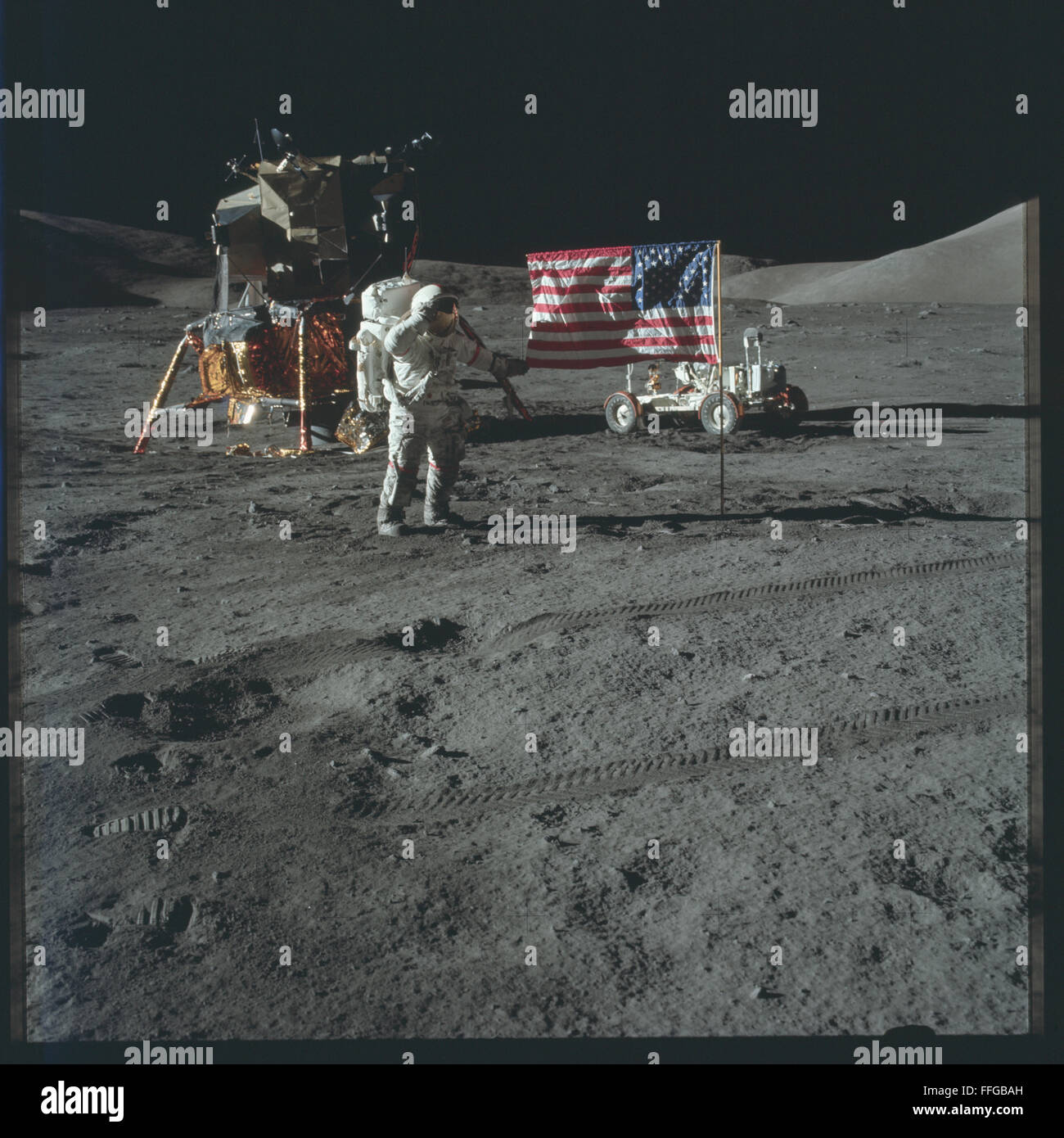 The Apollo 17 collection includes images from the final Apollo mission, showcasing astronauts ...