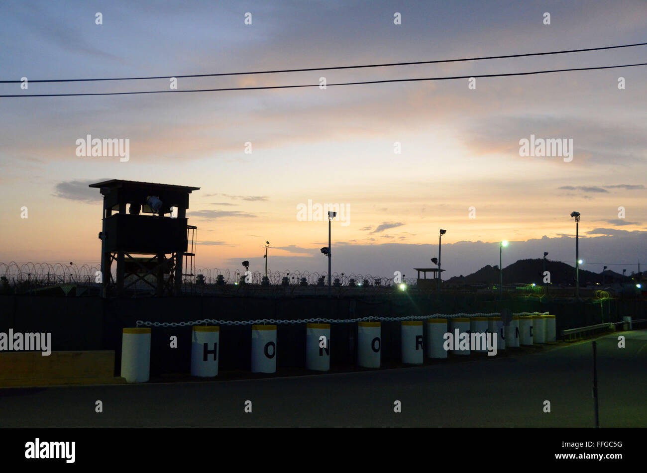 sunset camp delta gtmo guantanamo bay cuba us naval base barbed wire ...