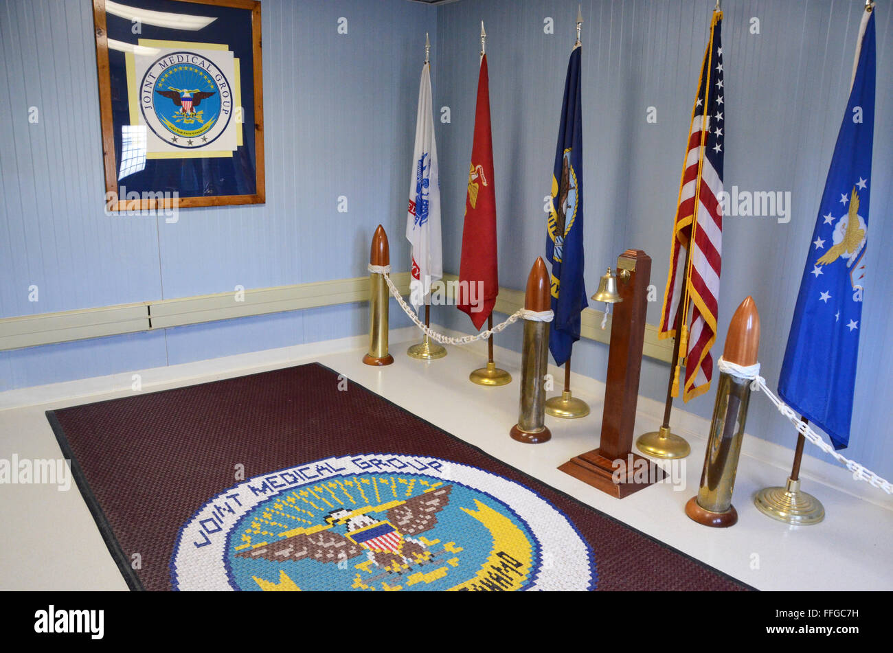camp delta guantanamo bay cuba medical clinic entrance with flags Stock ...