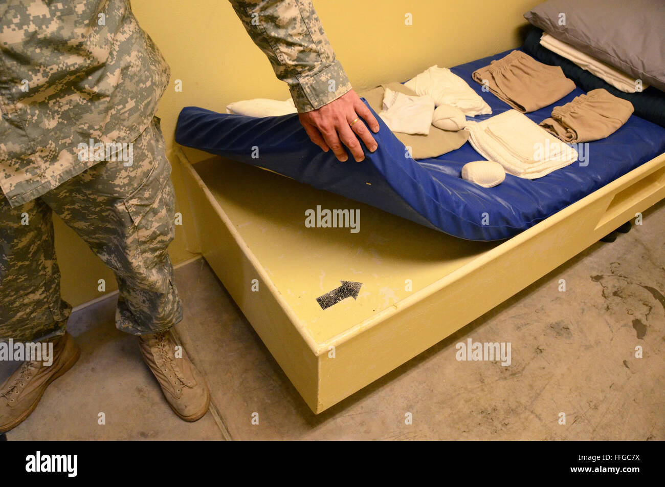 guantanamo bay cuba gtmo camp six cell block cell with guard showing ...