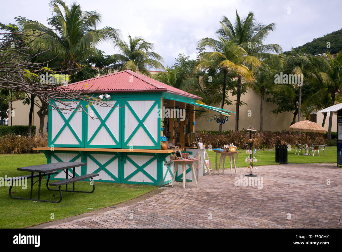 A little retail stand in Yacht Haven in St. Thomas, U.S. Virgin Islands ...