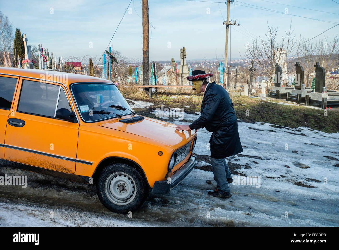 Villager dressed as Jew stops car for asking money during Malanka ...