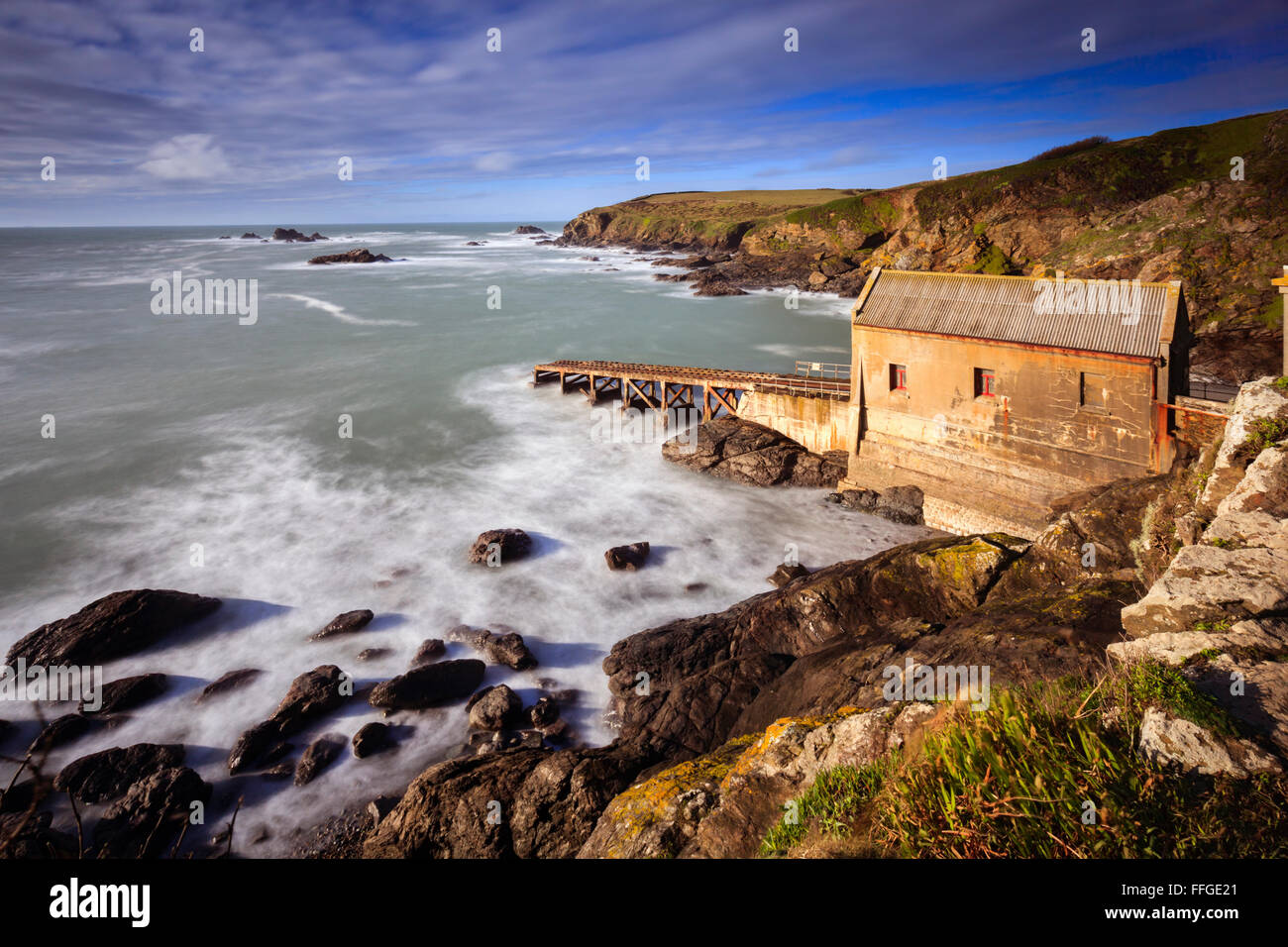 The old RNLI lifeboat station near Lizard Point in Cornwall Stock Photo ...