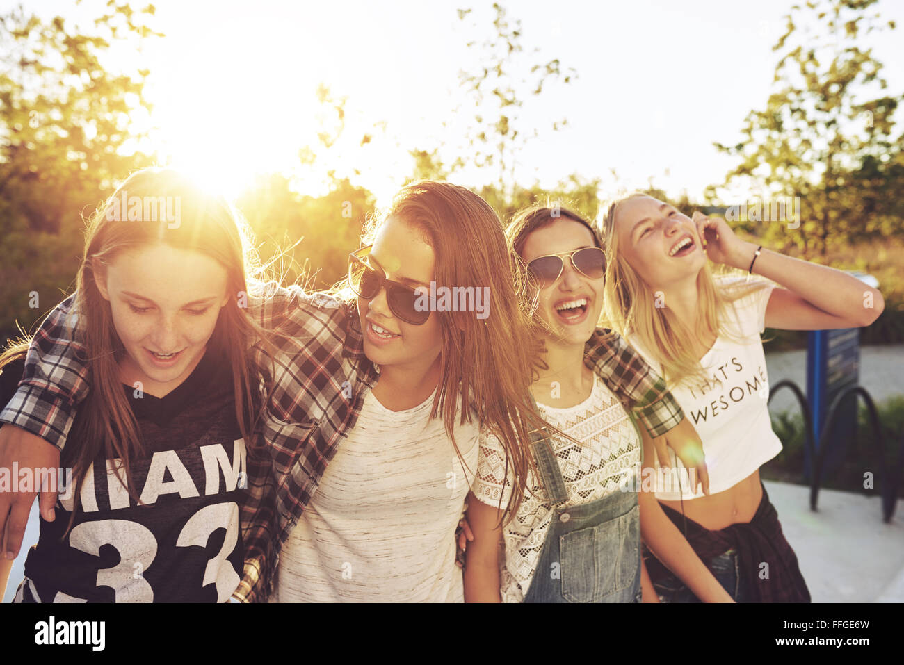 Group Of Teenagers Laughing