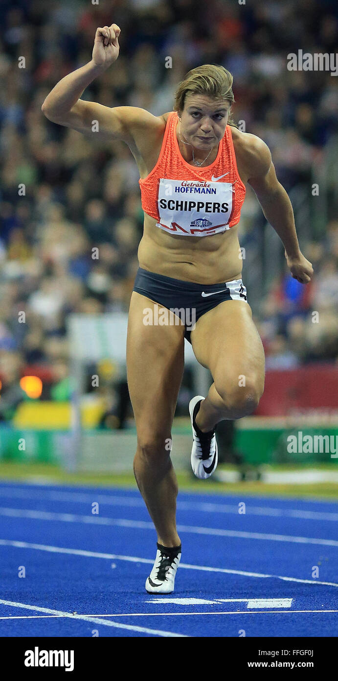 Berlin, Germany. 13th Feb, 2016. World champion Dafne Schippers of the ...