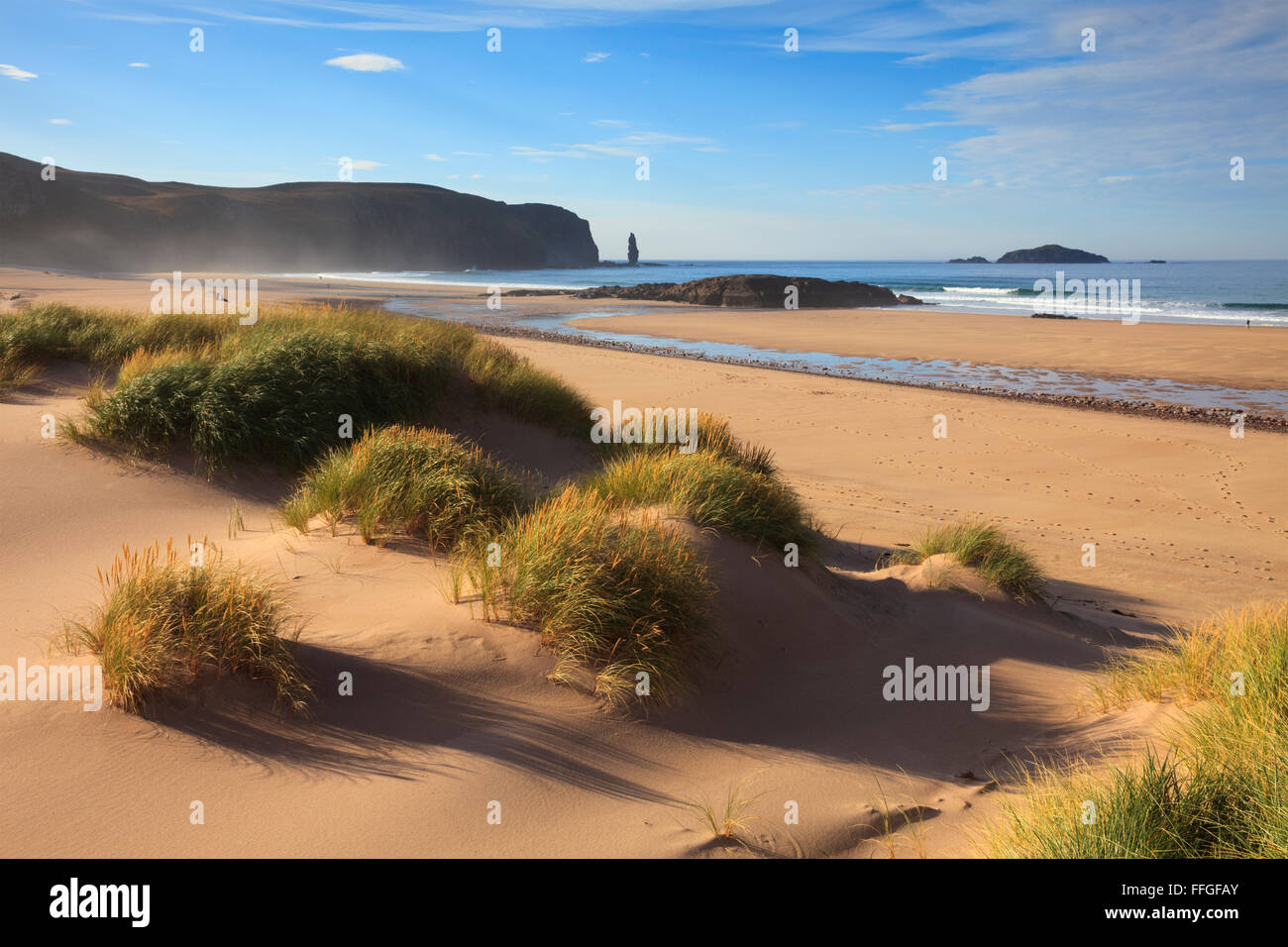 Sand dunes at the remote but popular Sandwood Bay, to the north of ...