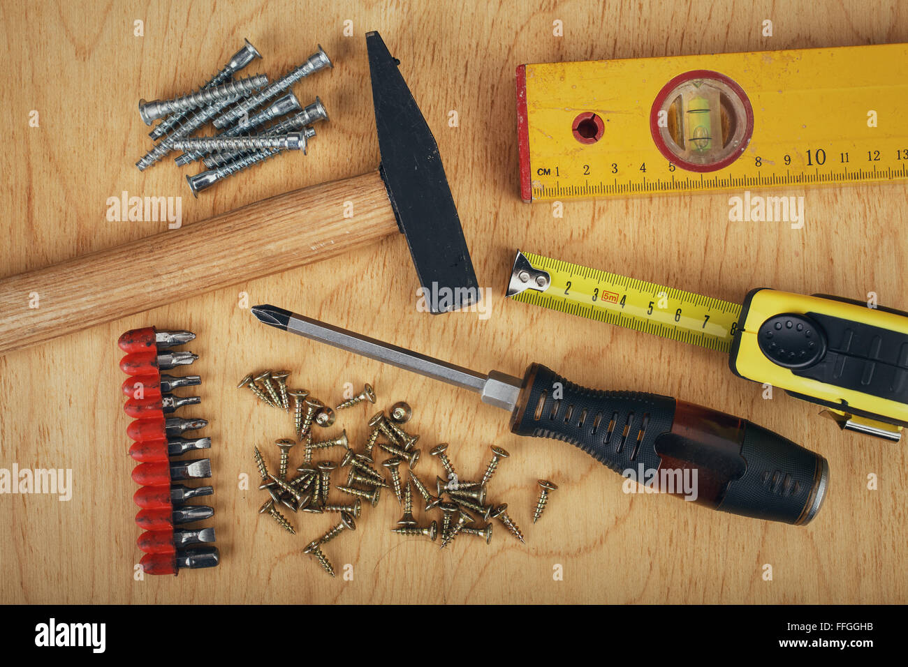 Set of manual Working tools Stock Photo - Alamy