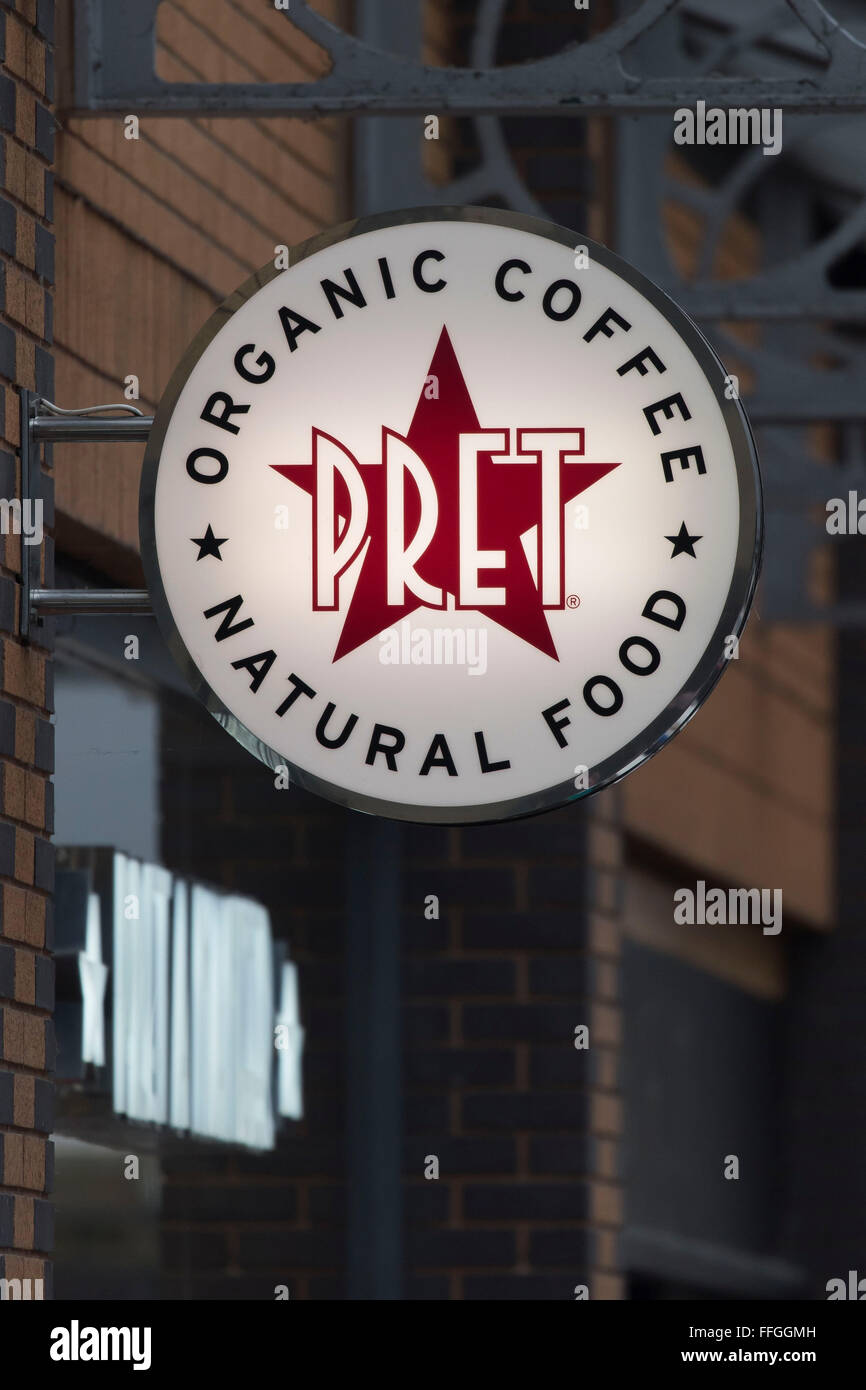 Pret A Manger fast food chain sign logo Stock Photo - Alamy