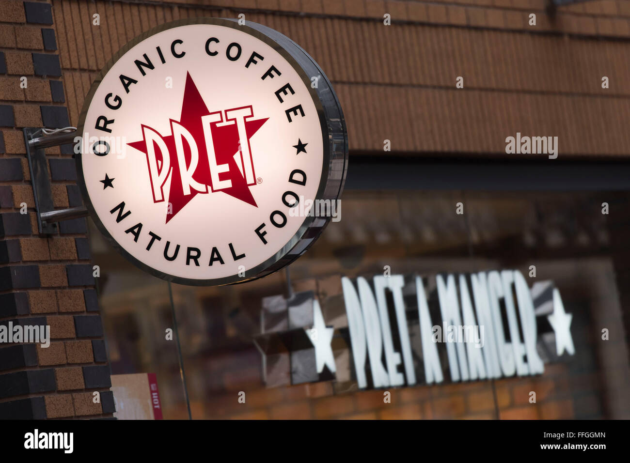 Pret A Manger fast food chain sign logo Stock Photo - Alamy