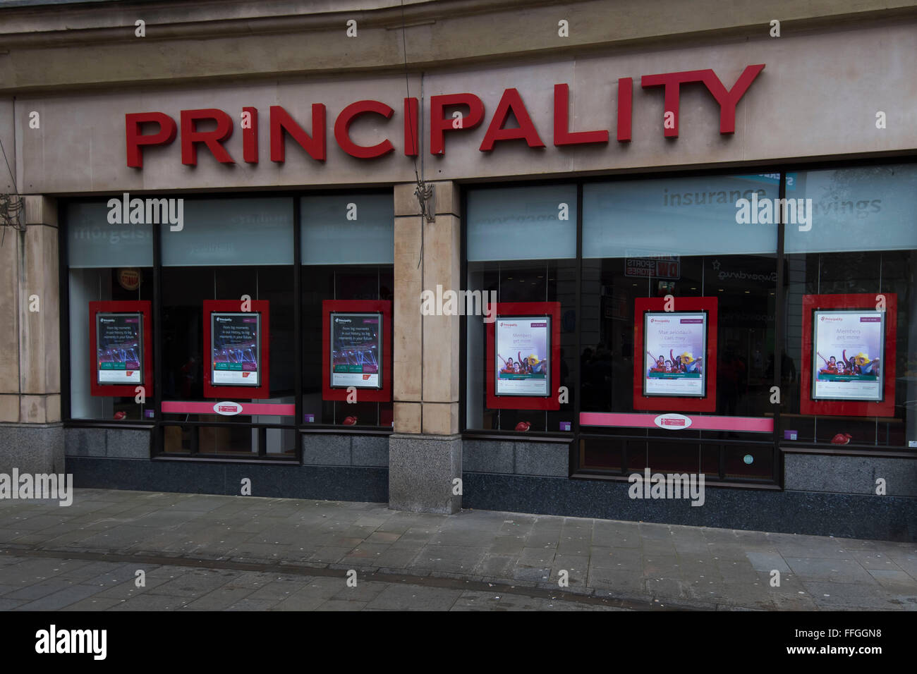 Principality building society bank branch on Queen Street in Cardiff ...