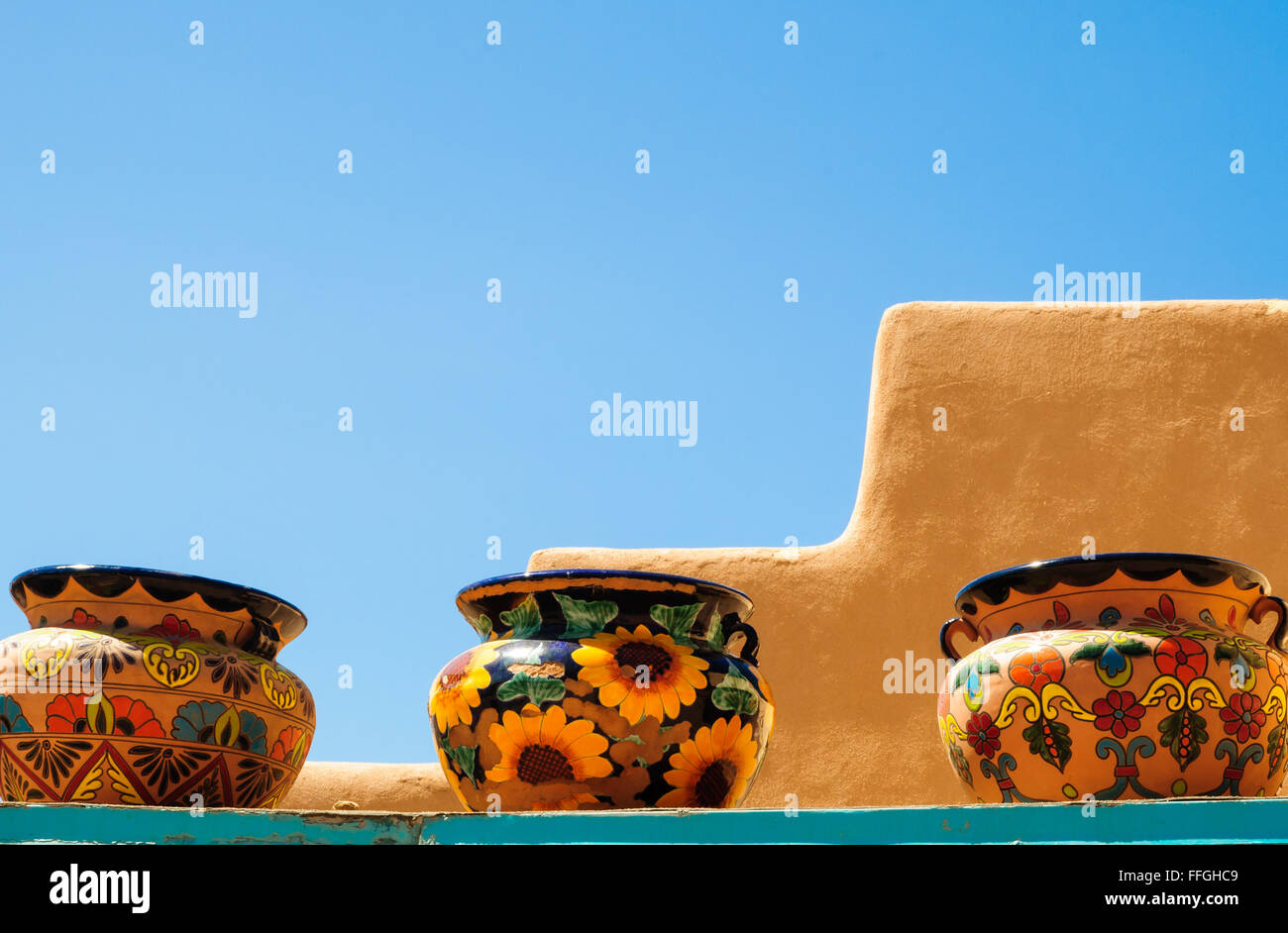 Colorful New Mexican pottery Stock Photo - Alamy