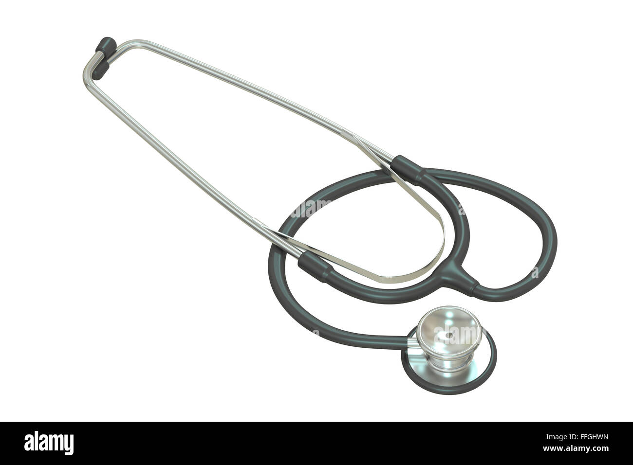 Black stethoscope isolated on white background Stock Photo - Alamy
