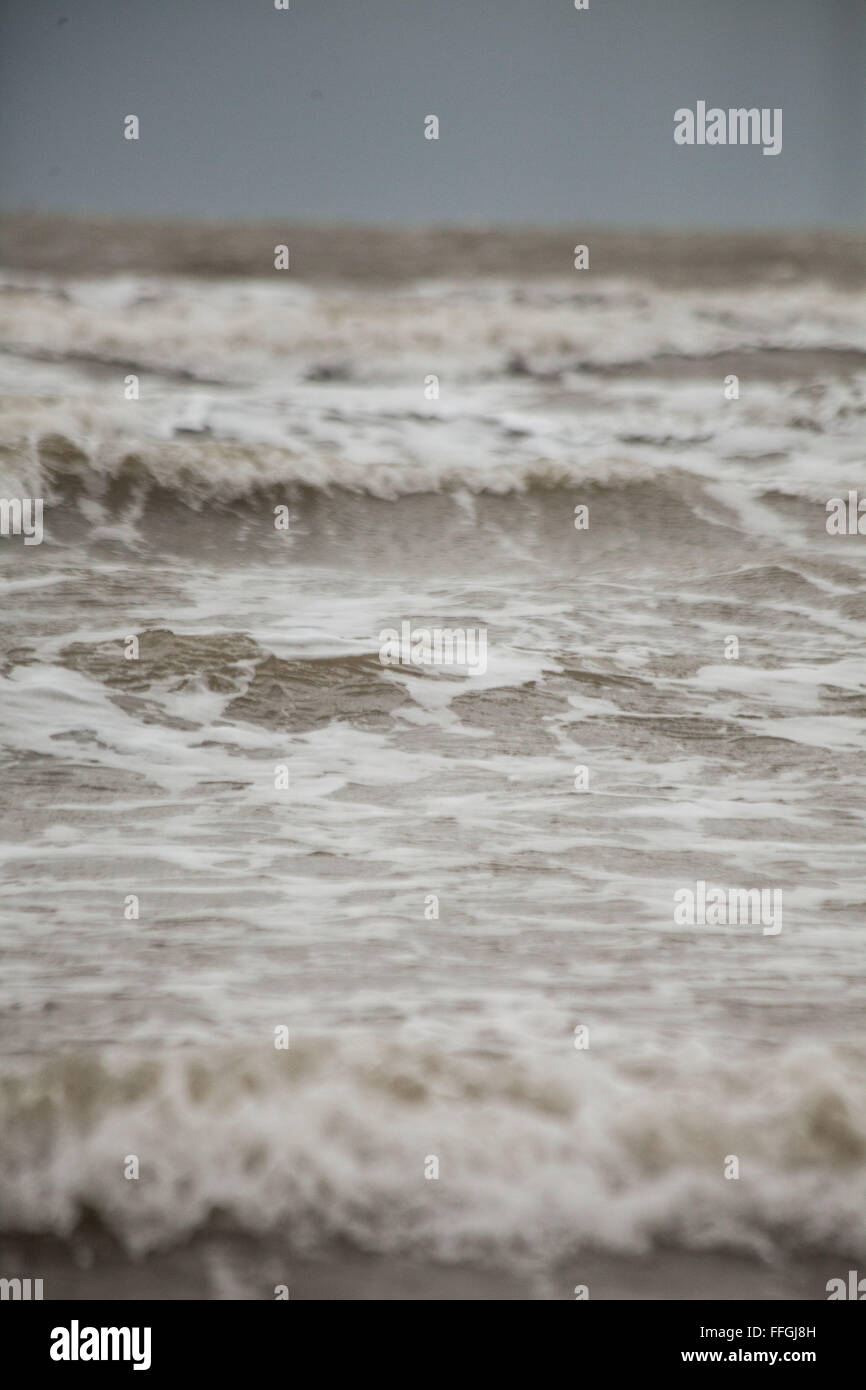 sea water waves winter left cold ice swell sea Kent beach tide Stock ...