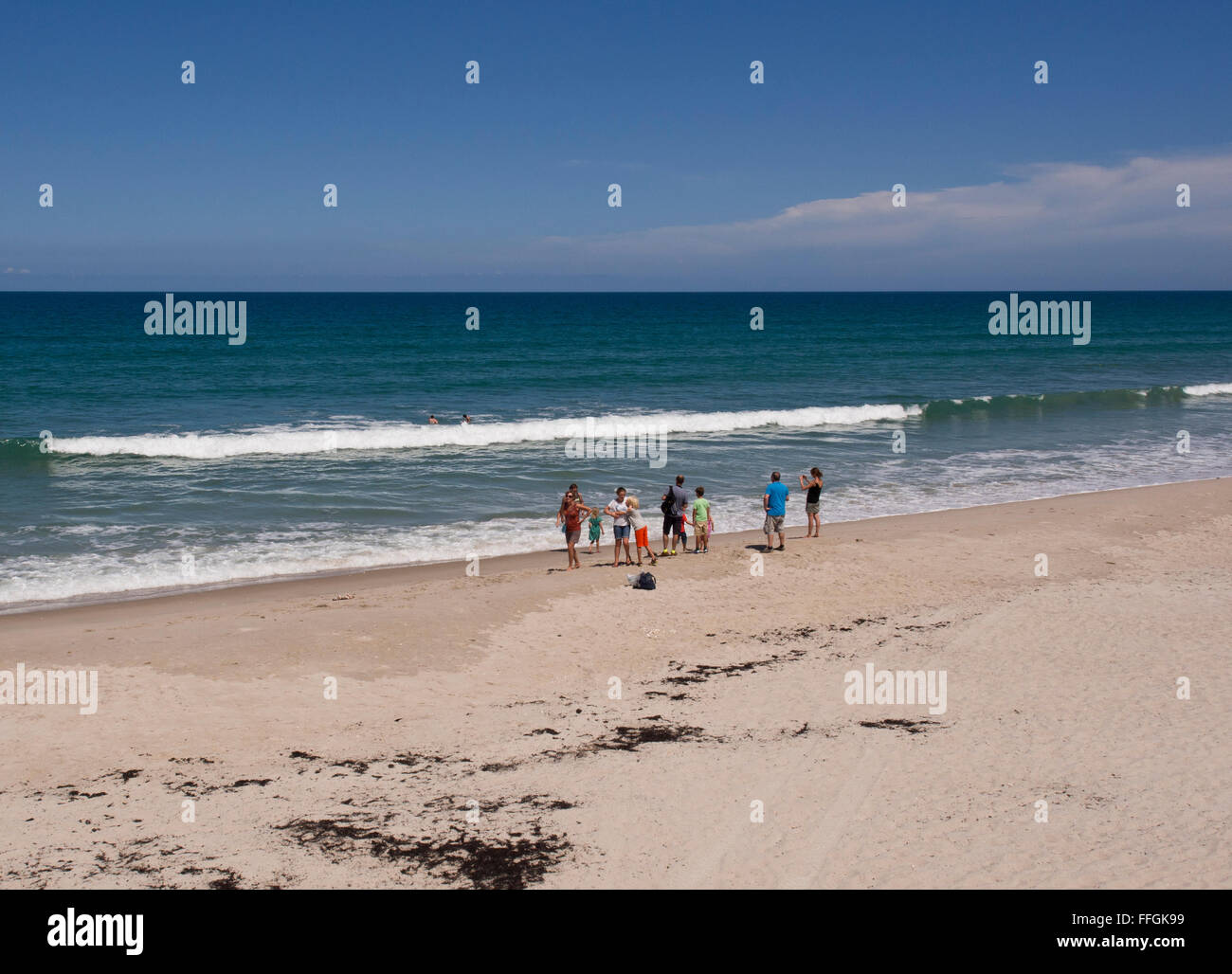 The beaches of Brevard County Florida at Melbourne Beach Stock Photo ...