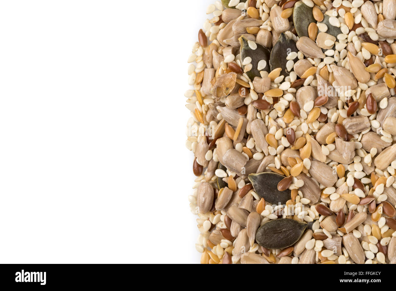 Healthy seeds mix close up shot on white background Stock Photo - Alamy