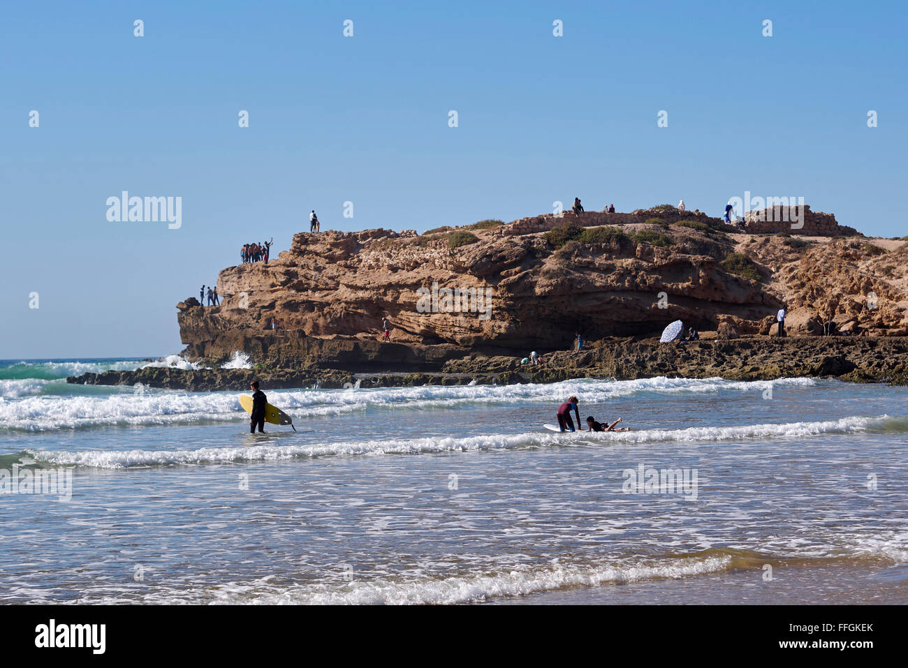 Devils Rock - Tamraght beach, Morocco, Africa Stock Photo - Alamy