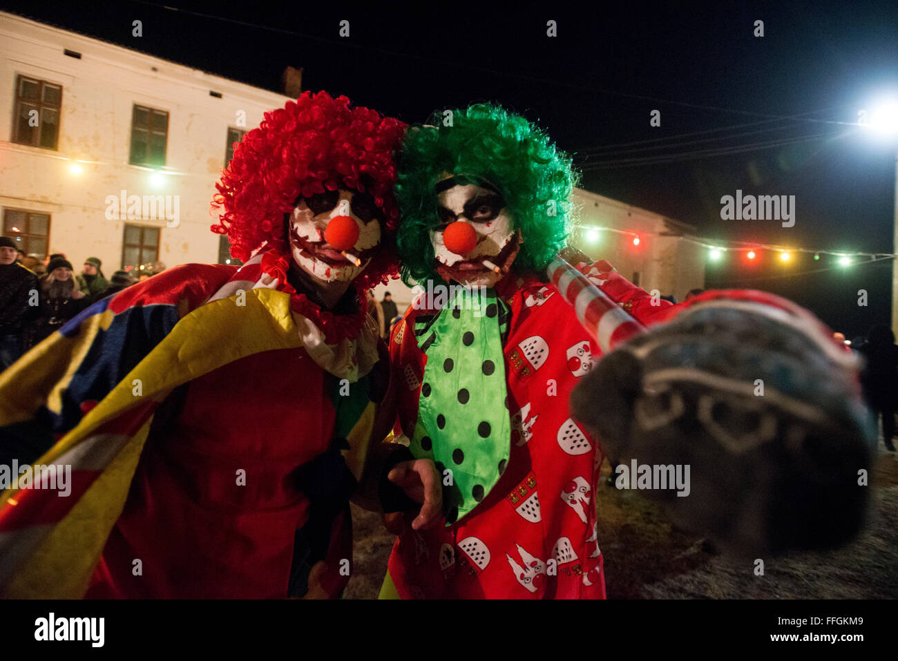 Villager dressed as horror clowns during Malanka celebration in ...