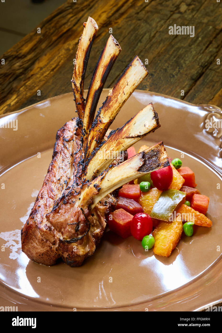 Grilled Pork Chop With Ribs Stock Photo - Alamy
