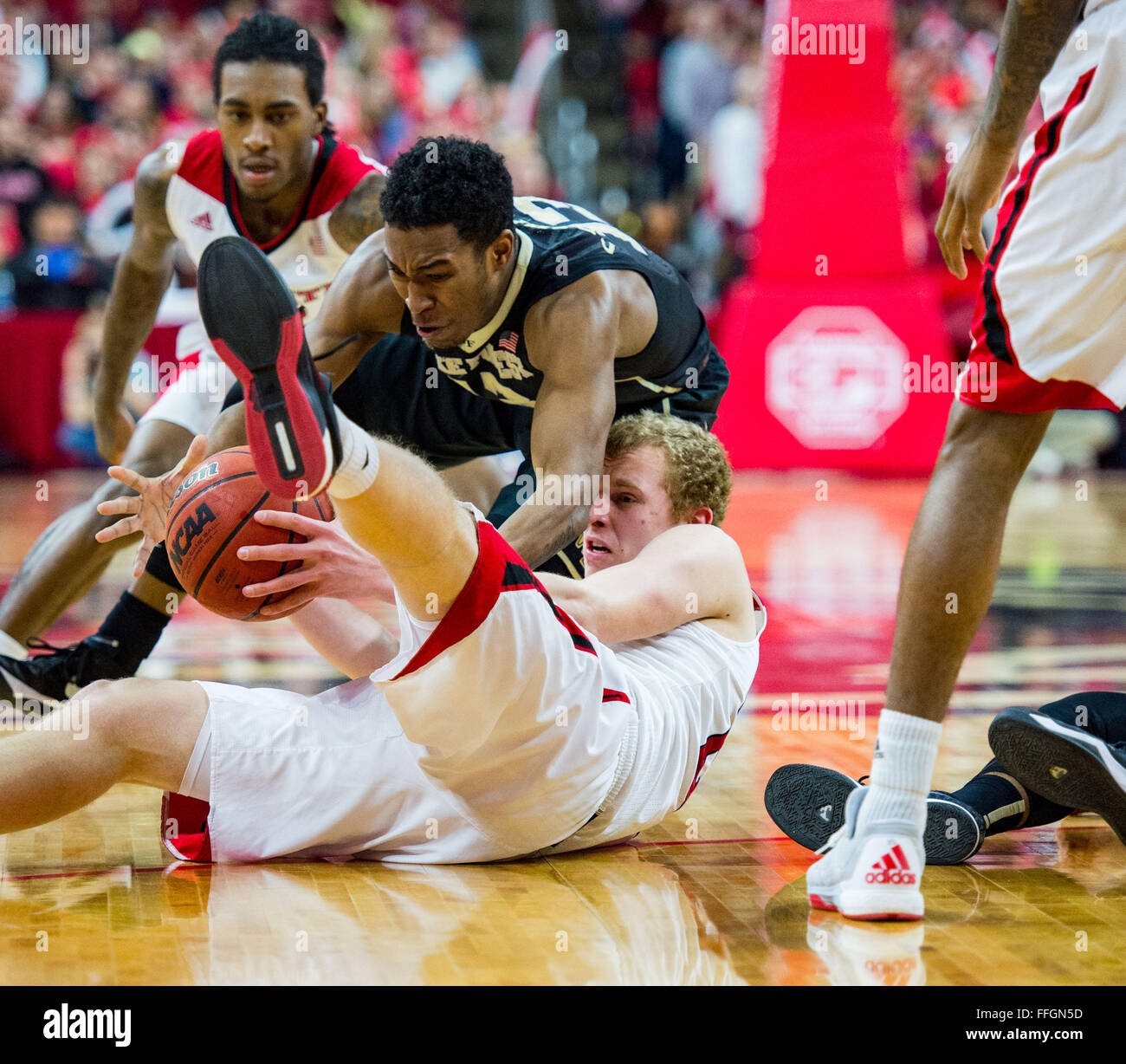 North Carolina, USA. 13th Feb, 2016. NC State guard Maverick Rowan (24 ...