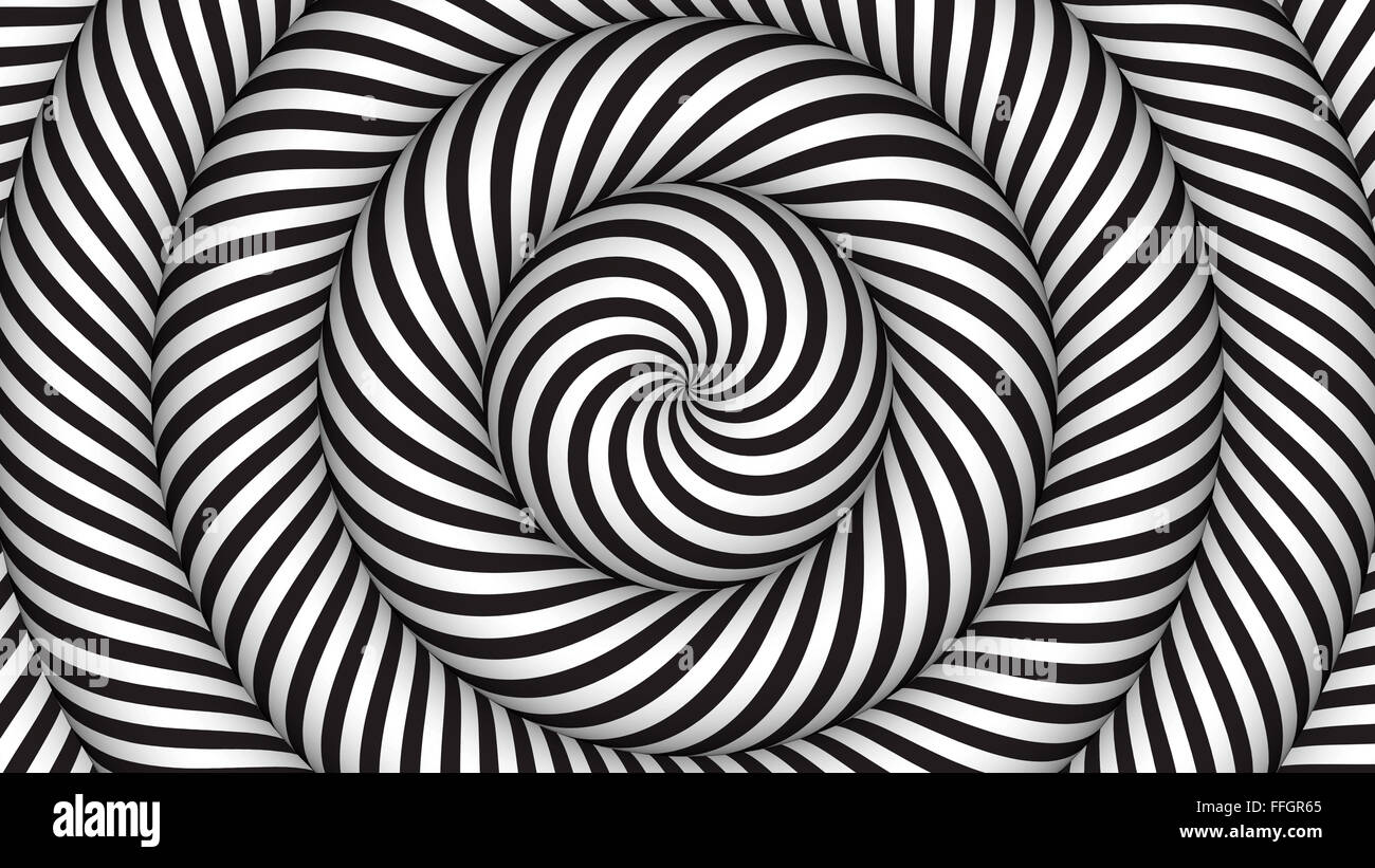 hypnotic background with black and white concentric circles in motion ...
