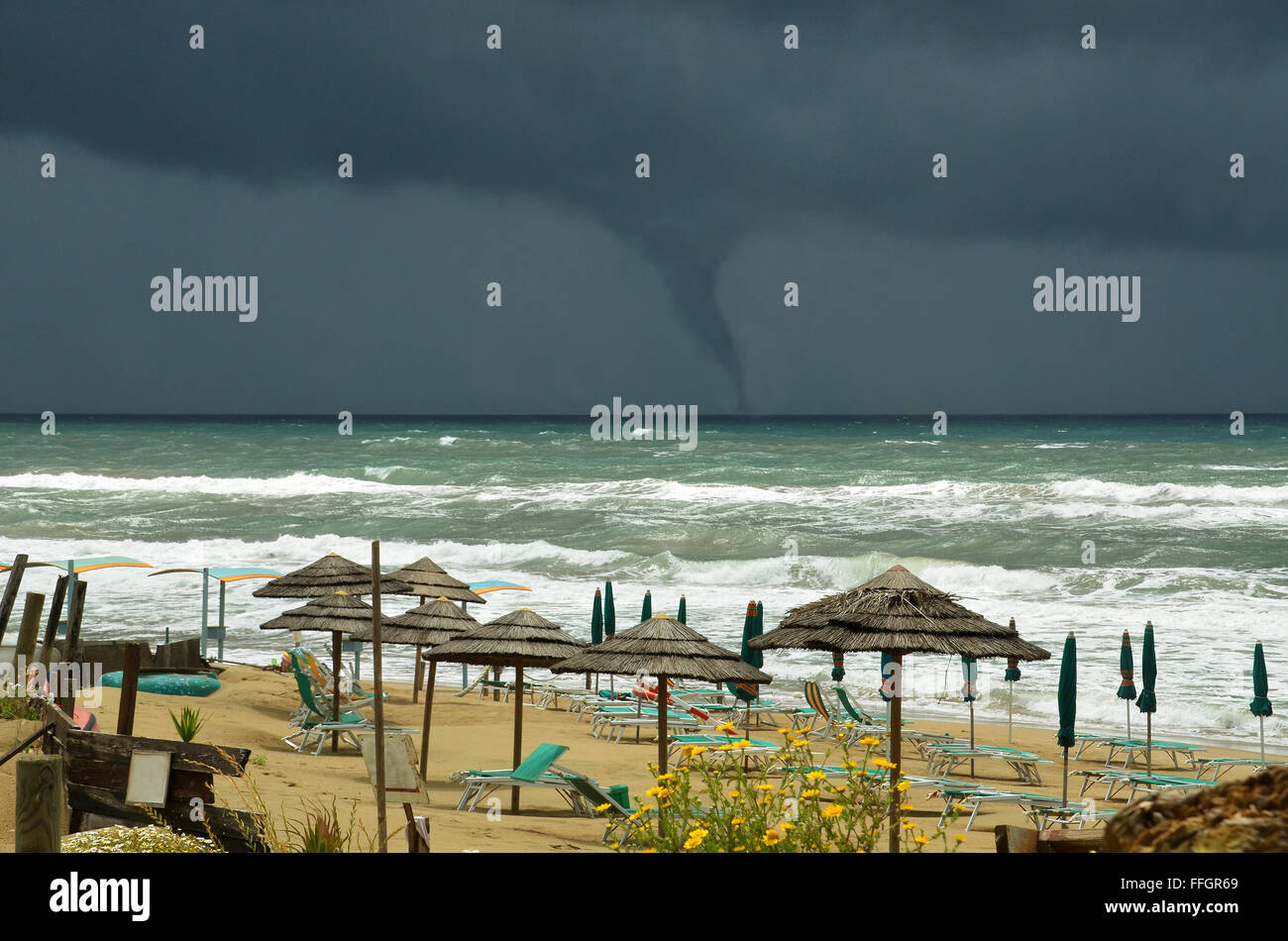 waterspout on the sea Stock Photo - Alamy