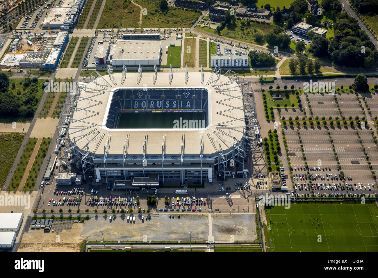 Aerial view, football stadium Mönchengladbach, BVB Moenchengladbach ...