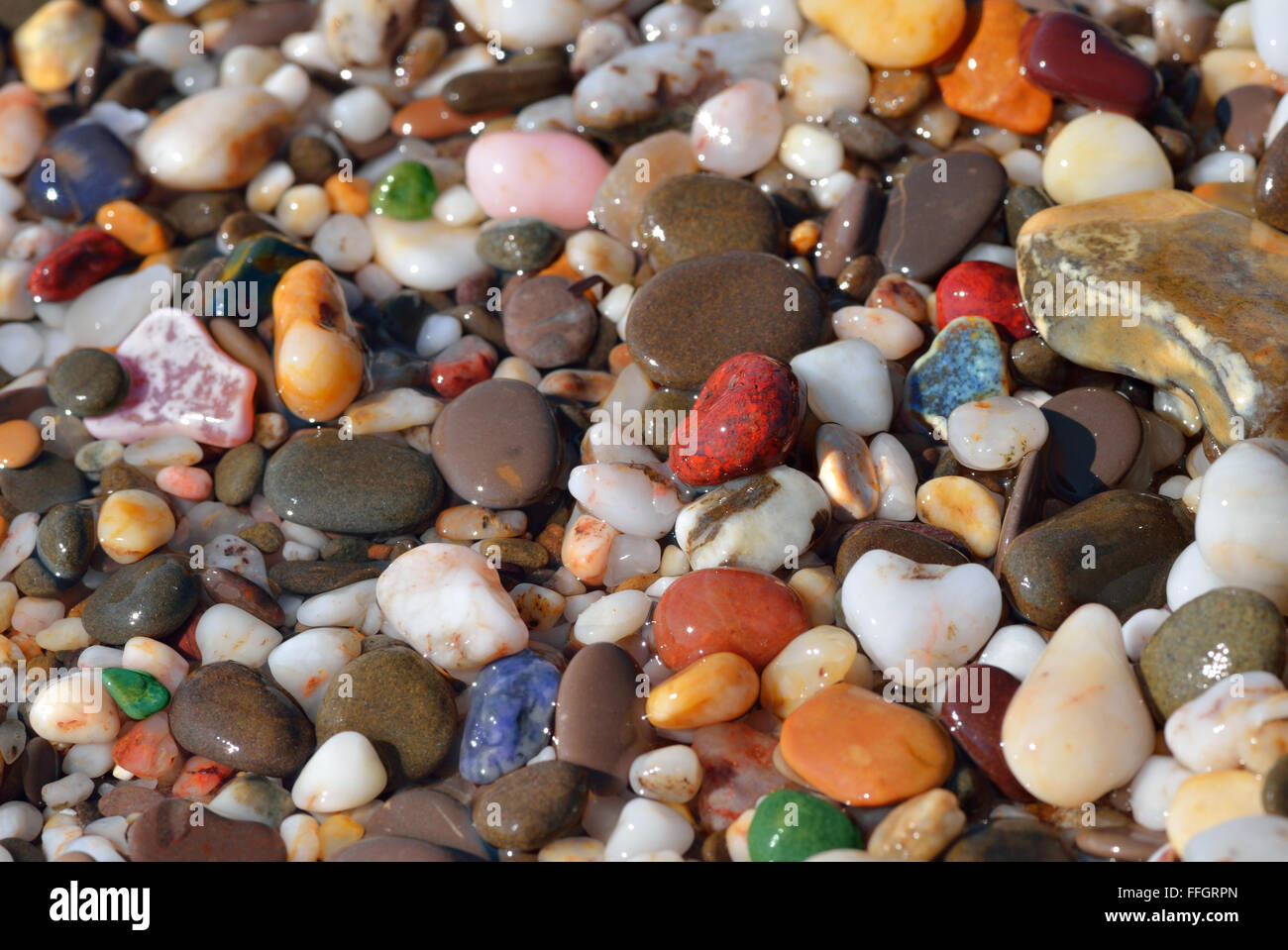 Colorful pebble on the sea beach Stock Photo - Alamy
