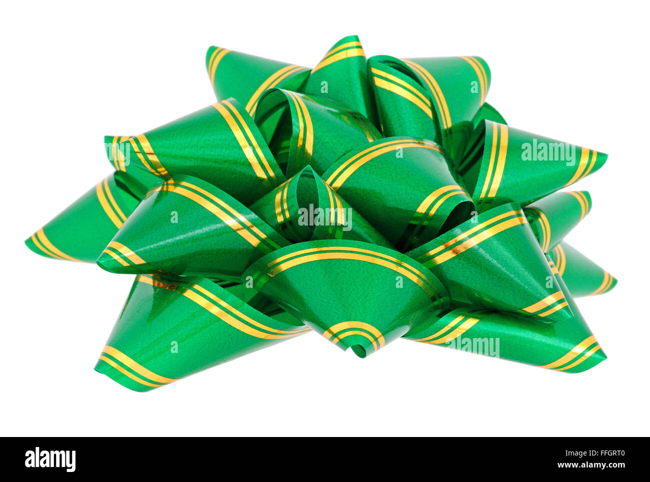 Green star for decorating gifts isolated on the white background Stock ...