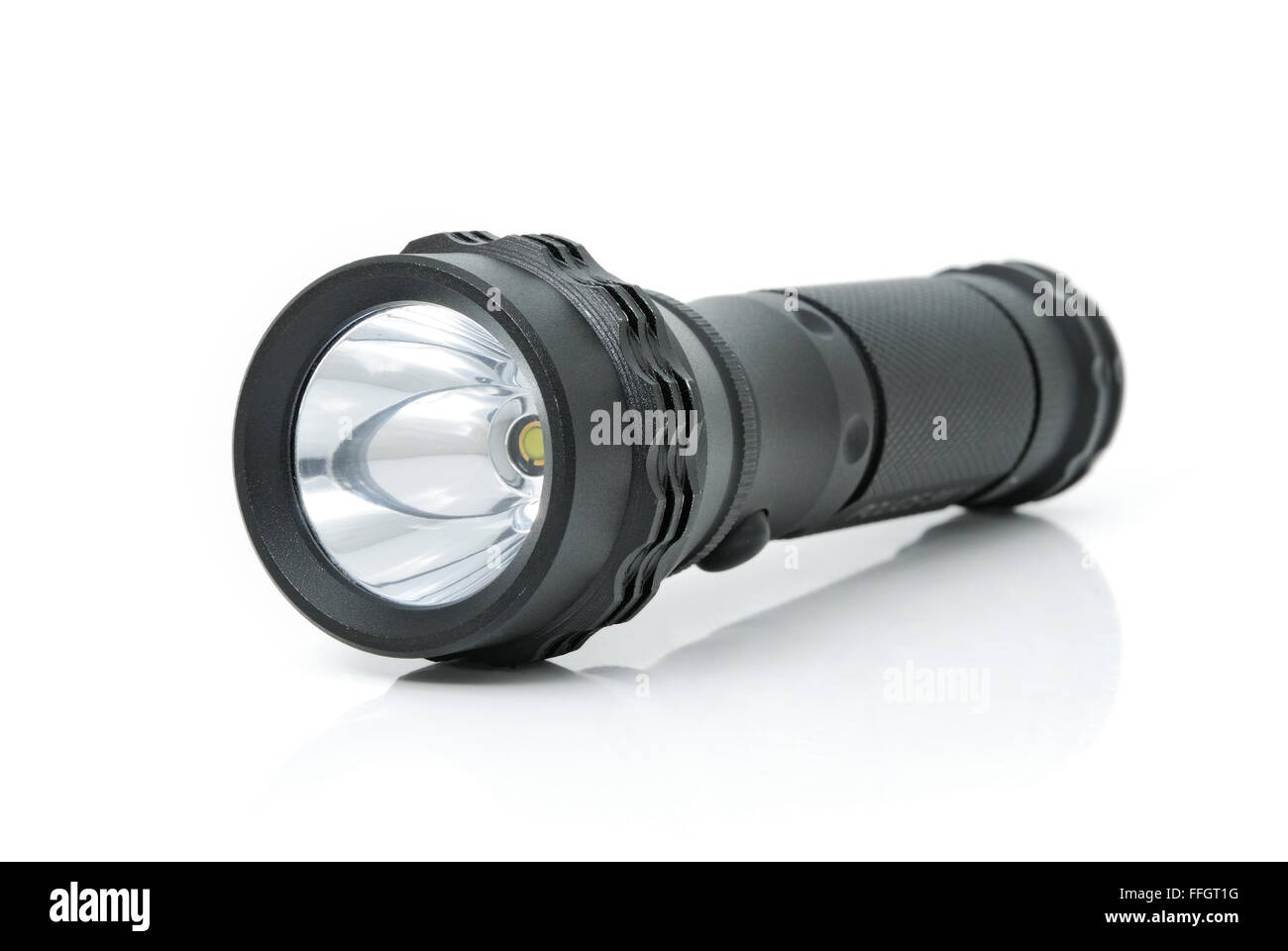 Electric LED torch isolated on a white background Stock Photo - Alamy