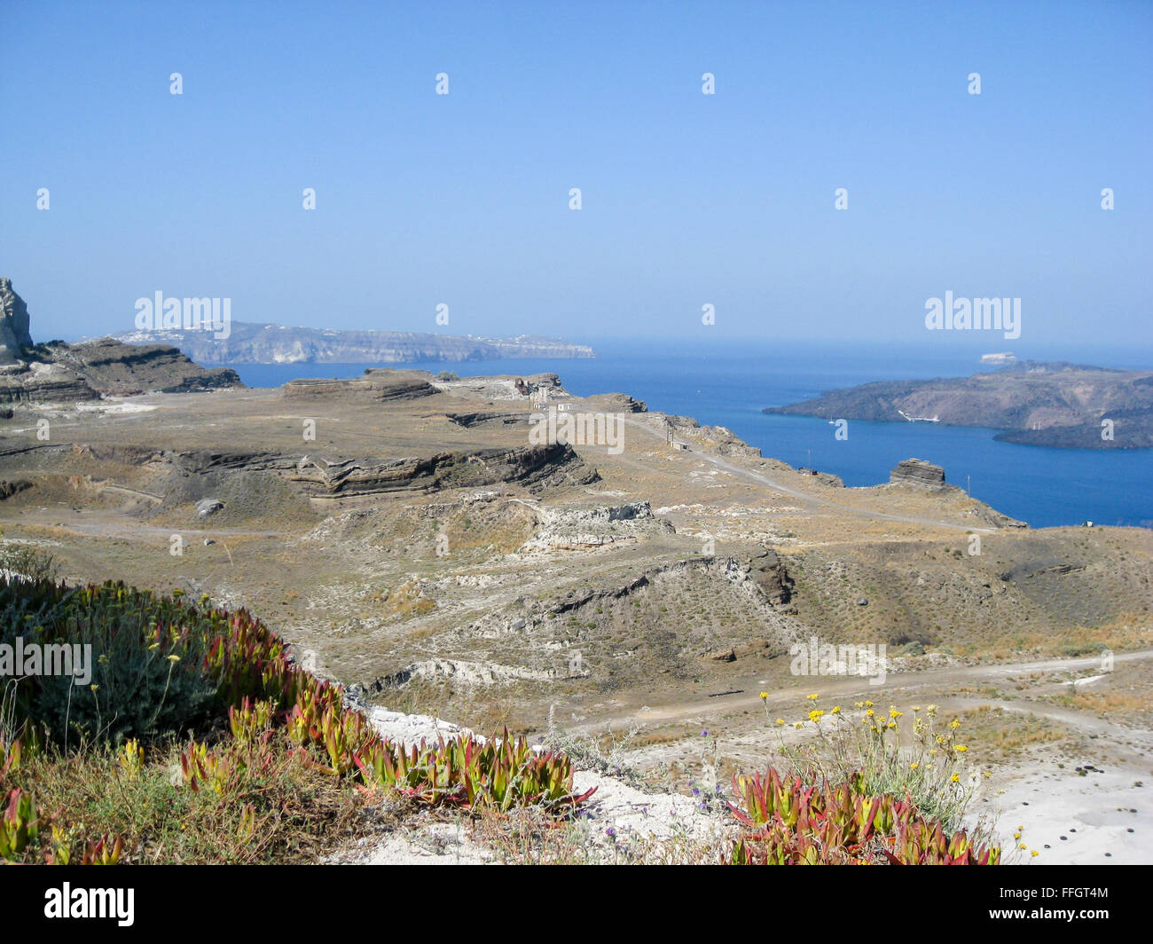 Santorini Caldera Nea Kameni Volcano Greece Stock Photo - Alamy
