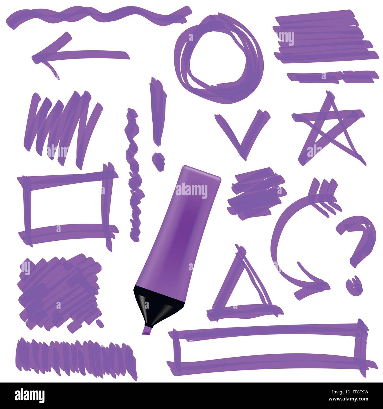 Purple Marker. Set of Graphic Signs. Arrows Stock Vector Image & Art ...