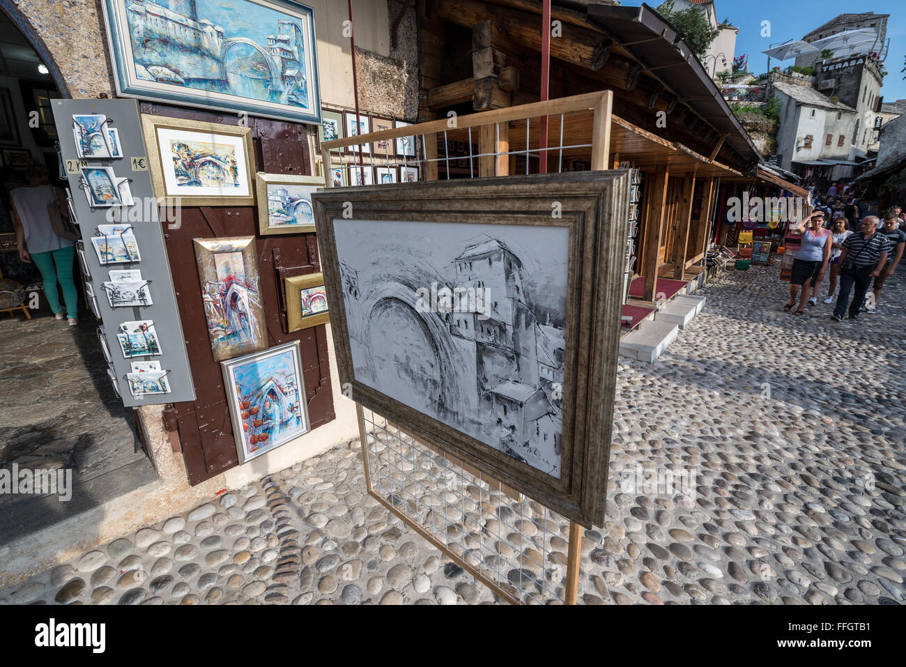 paintings for sale in Mostar city, Bosnia and Herzegovina Stock Photo ...