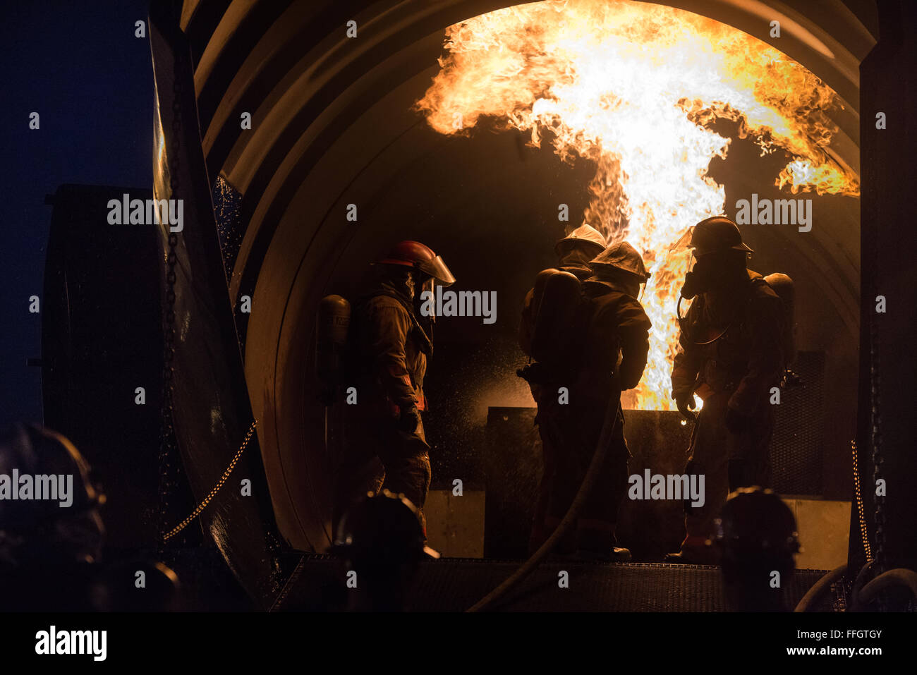 Military students at Goodfellow Air Force Base learn firefighting ...