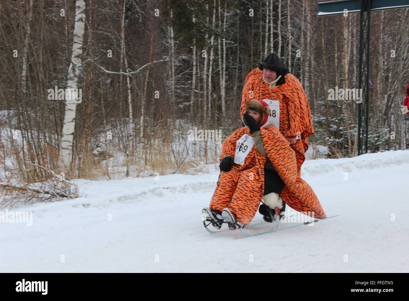 Hurdal, Norway. 14th February 2016. contestants and audience at the ...