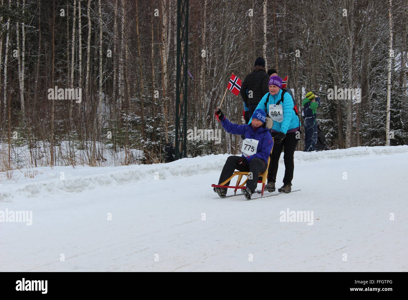 Hurdal, Norway. 14th February 2016. contestants and audience at the ...