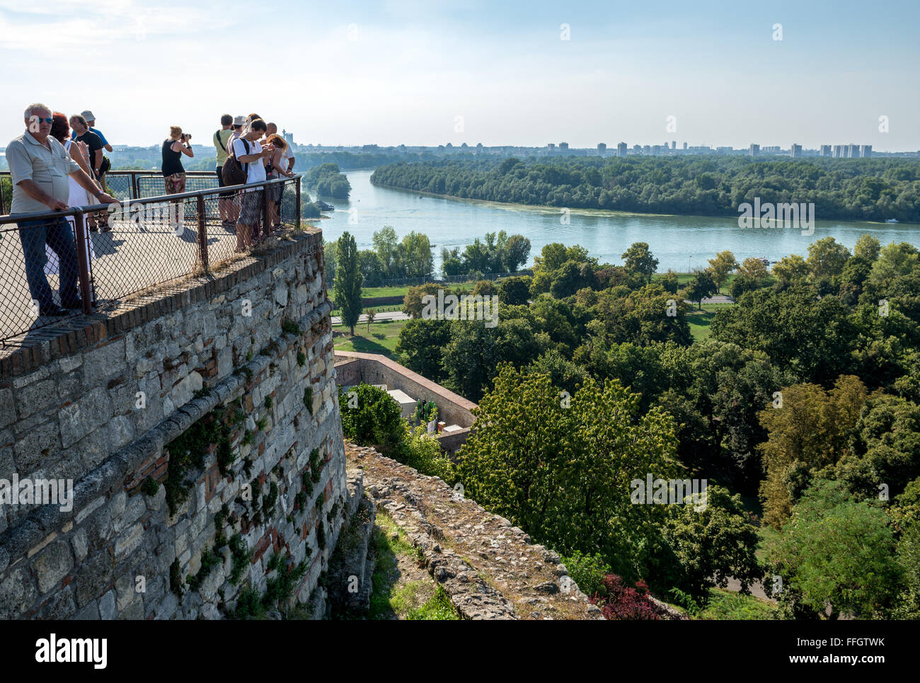 Walls of Upper City of Belgrade Fortress, Belgrade, Serbia. View with ...